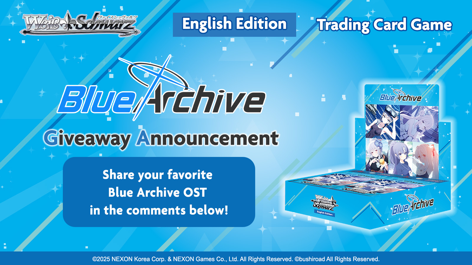 【Giveaway】Blue Archive Giveaway Campaign | NEWS | Weiß Schwarz