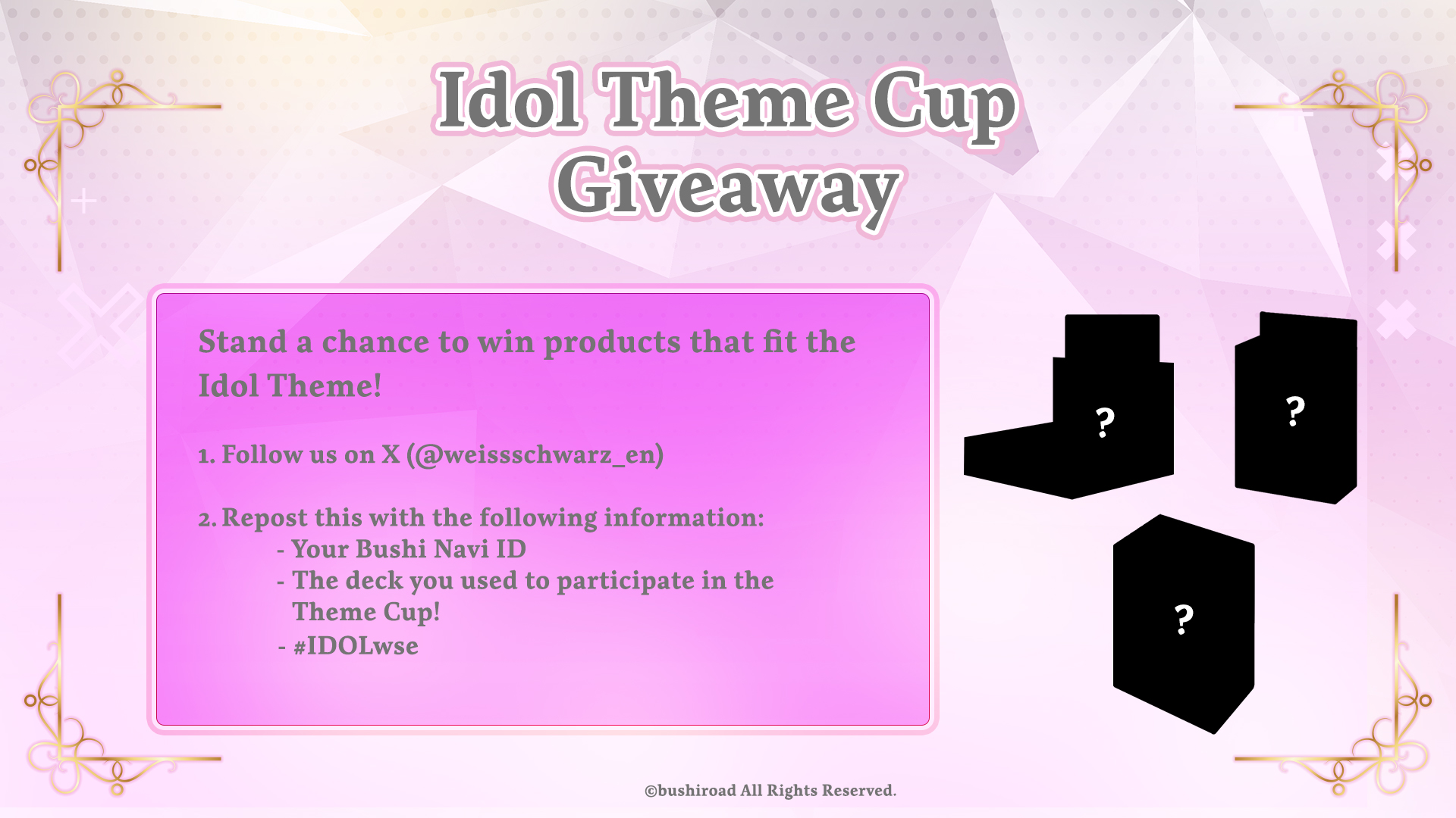 【Giveaway】 Idol Theme Cup Giveaway Campaign | NEWS | Weiß Schwarz